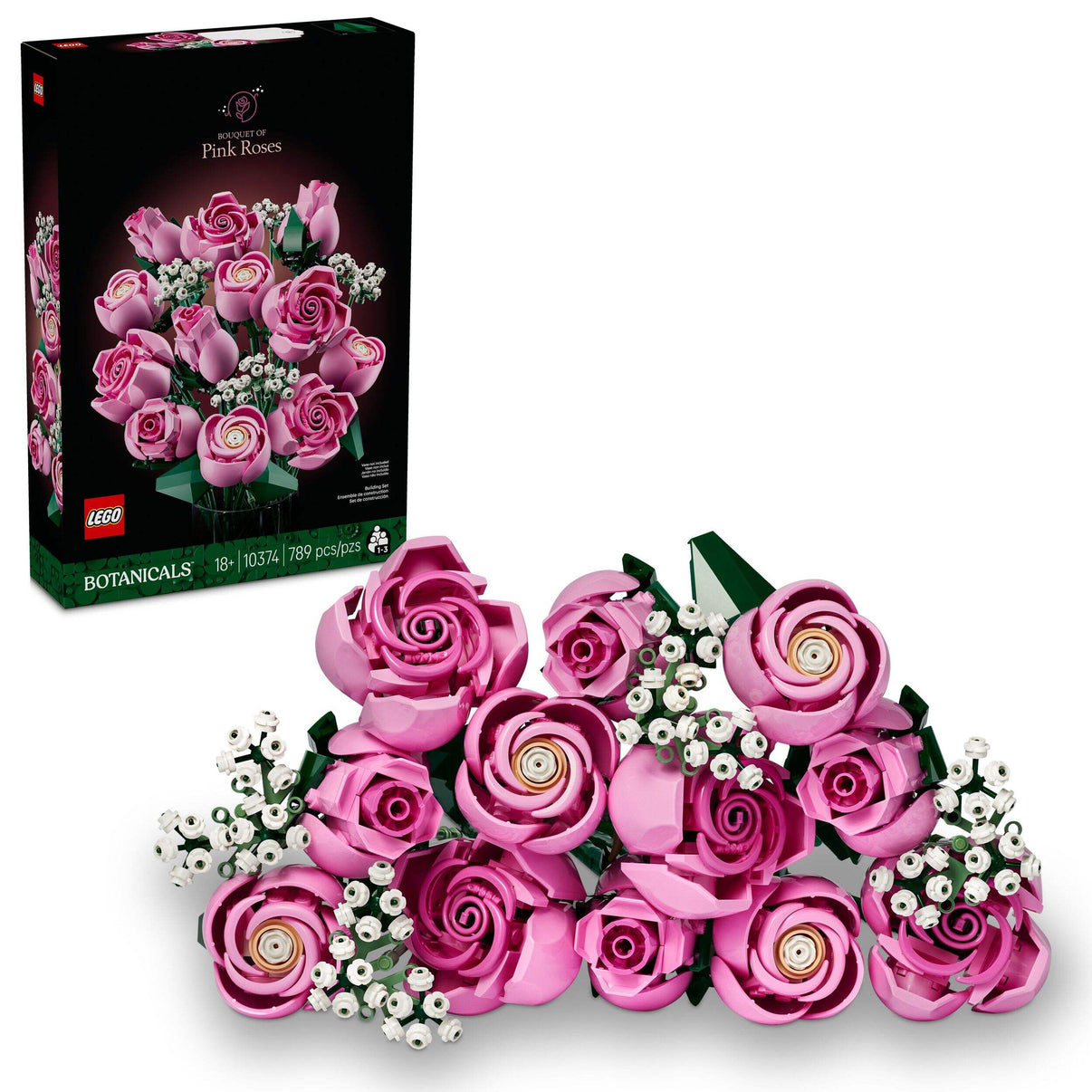 Le bouquet de roses roses LEGO Botanicals 10374